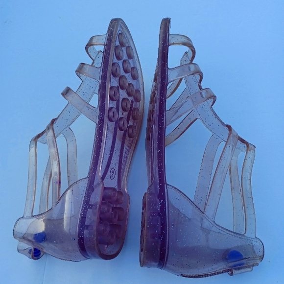 Old Navy | Shoes | Clear Glitter Jelly Light Purple Sandals Size 2 ...